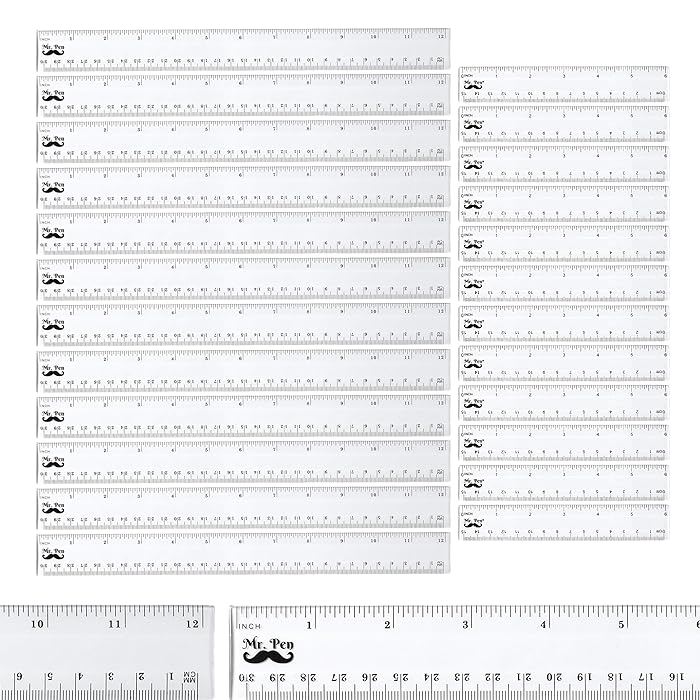 Buy Mr. Pen- Ruler, 24 Pc Rulers (12",6"), Ruler 12 inch, Clear Ruler ...