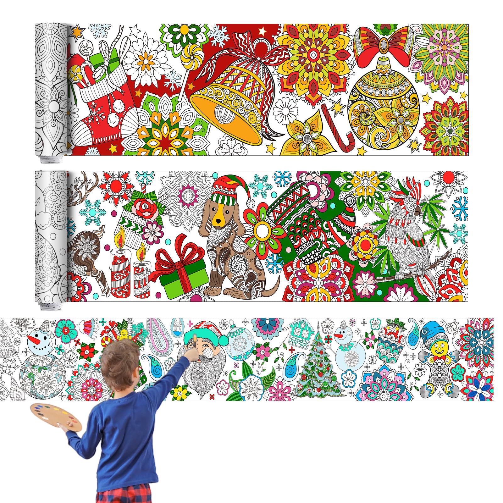 Snapklik.com : 3 Pack Christmas Jumbo Coloring Posters 11.8 X 118 Inch ...