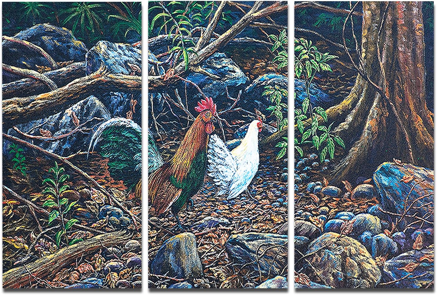 Amazon.com: Designart Jungle Fowl in Forest-Landscape Canvas Art Print ...