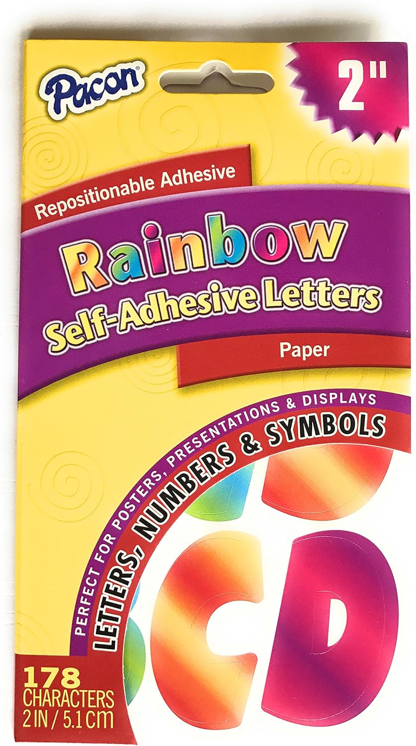 Amazon.com: Pacon Repositional Adhesive 2" Rainbow self-adhesive ...