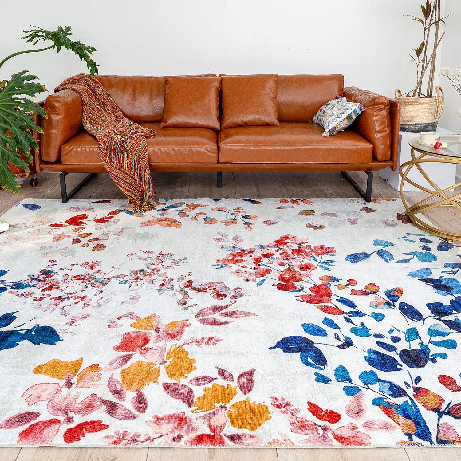 Amazon.com: Fashriend Machine Washable Area Rug Non-Slip Foldable for ...