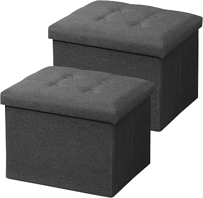 Amazon.com: Emosoon Tall Ottoman with Storage Collapsible Fabric Small ...