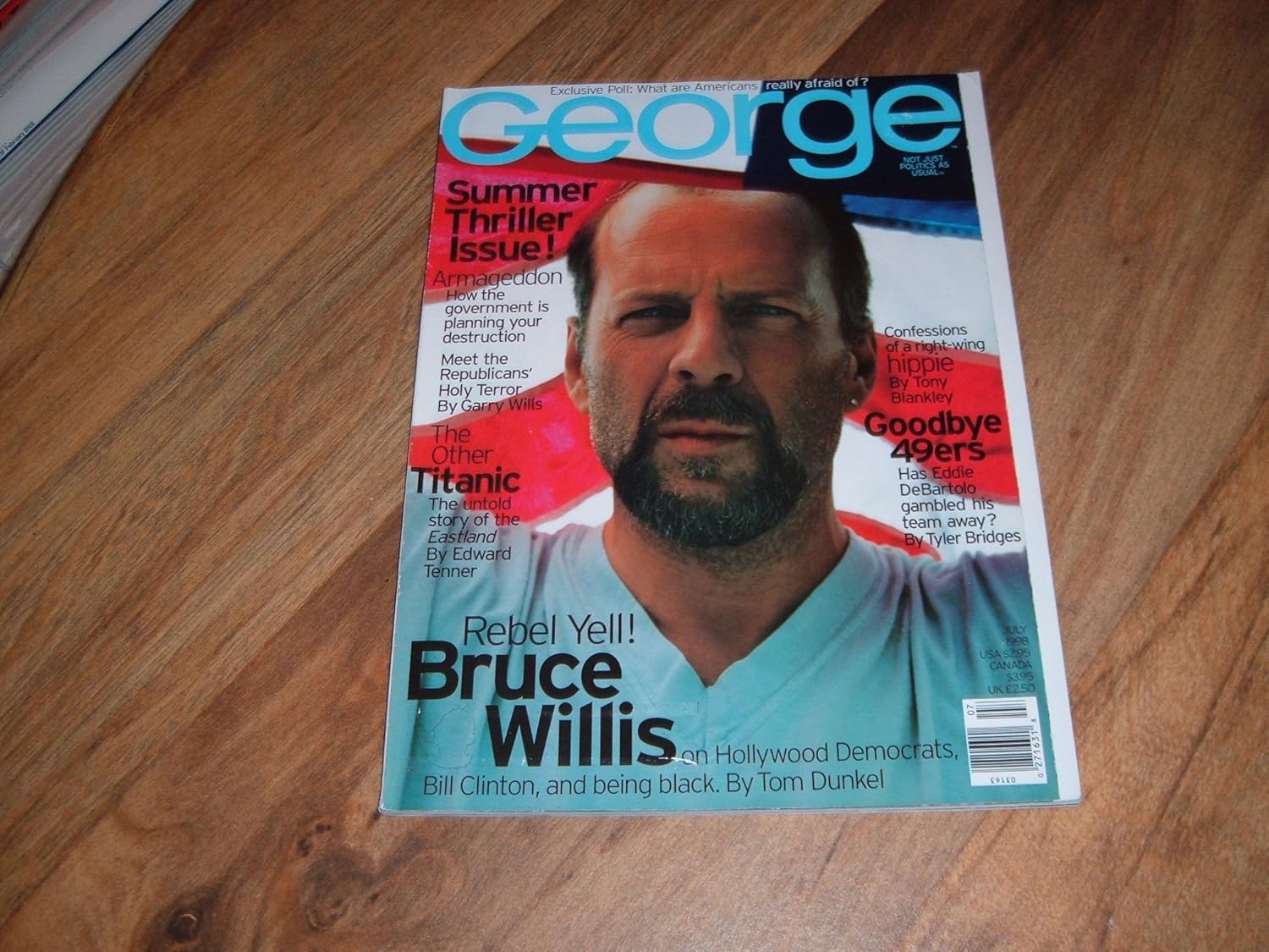 George magazine, July 1998-Bruce Willis Kicks Asteroid in Armageddon ...