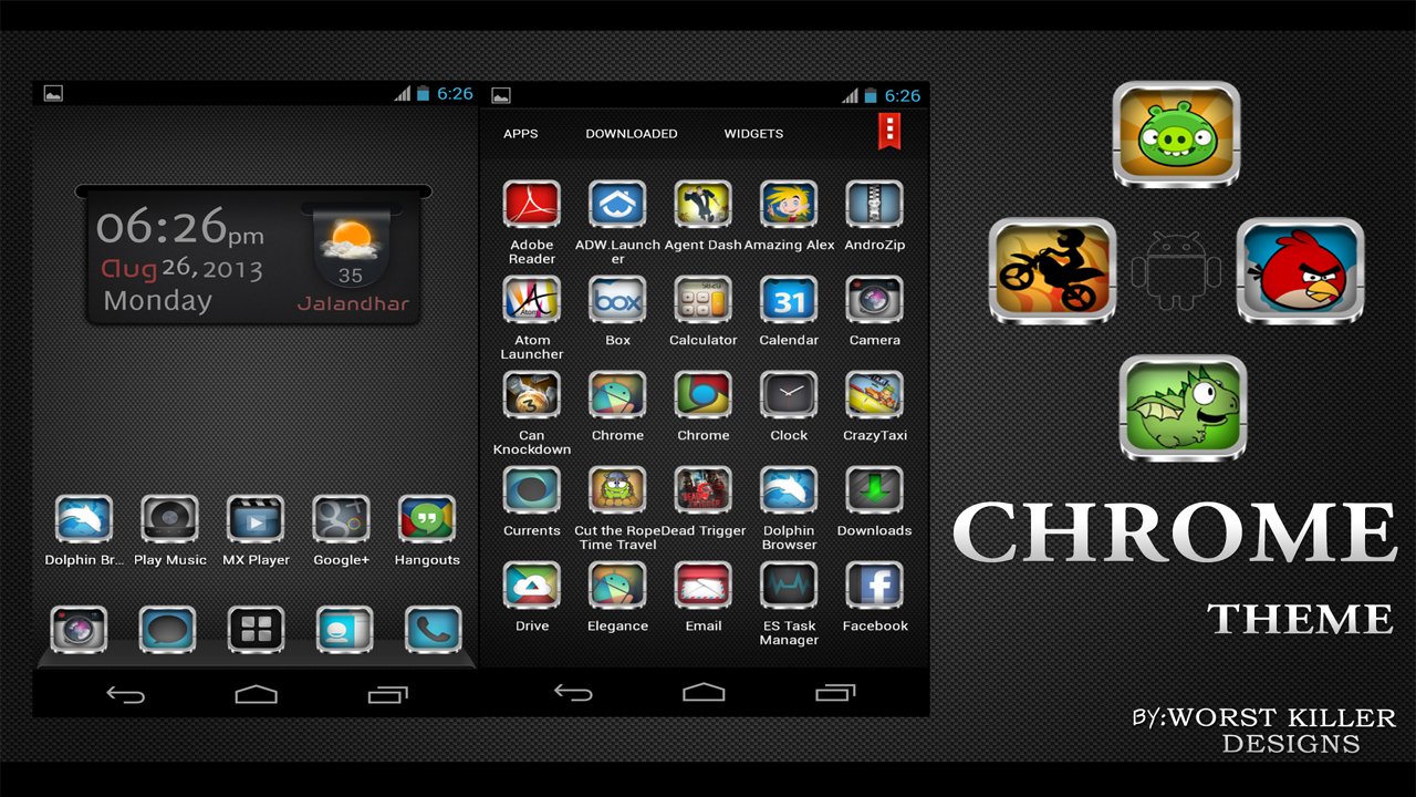 CHROME APEX NOVA GO ADW THEME - App on the Amazon Appstore
