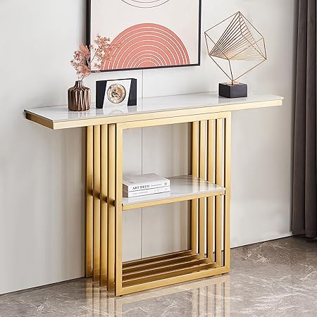 Amazon.com: VASOENY 47.24 in Modern Console Table, Sintered Stone ...