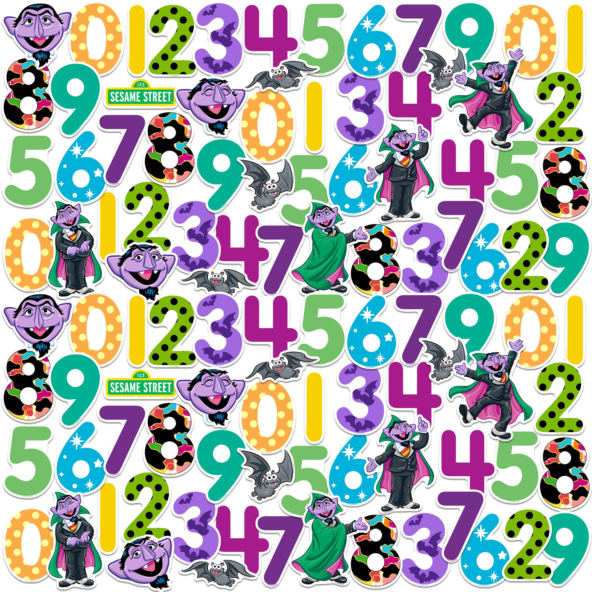 Amazon.com: Sesame Street Count Von Count Numbers 100ct Vinyl Large ...