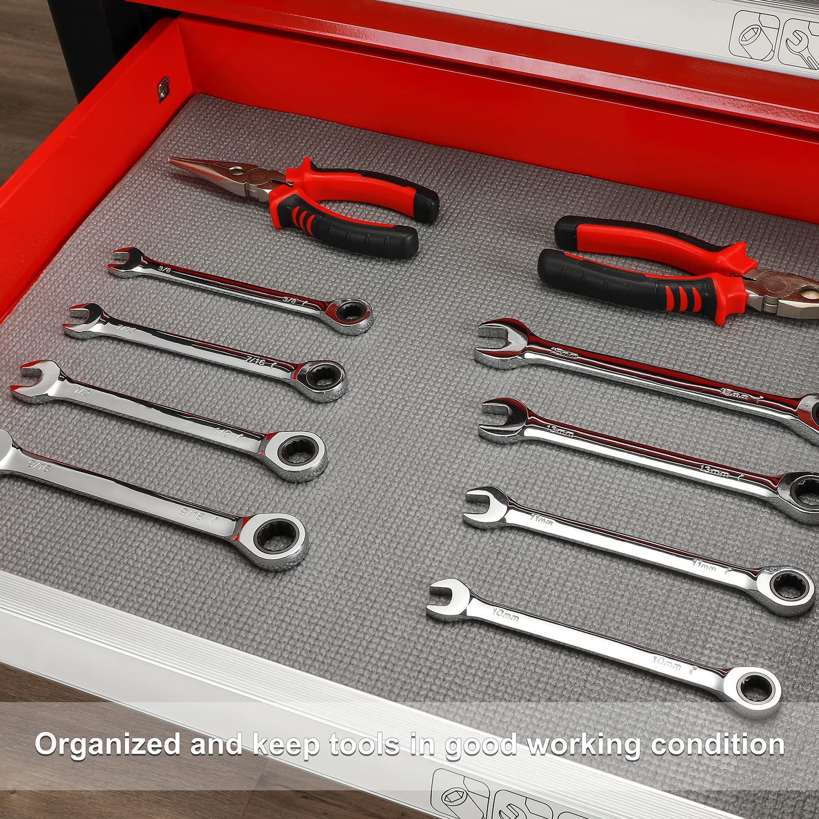 Snapklik.com : CASOMAN Professional Tool Box And Drawer Liner, Grey ...
