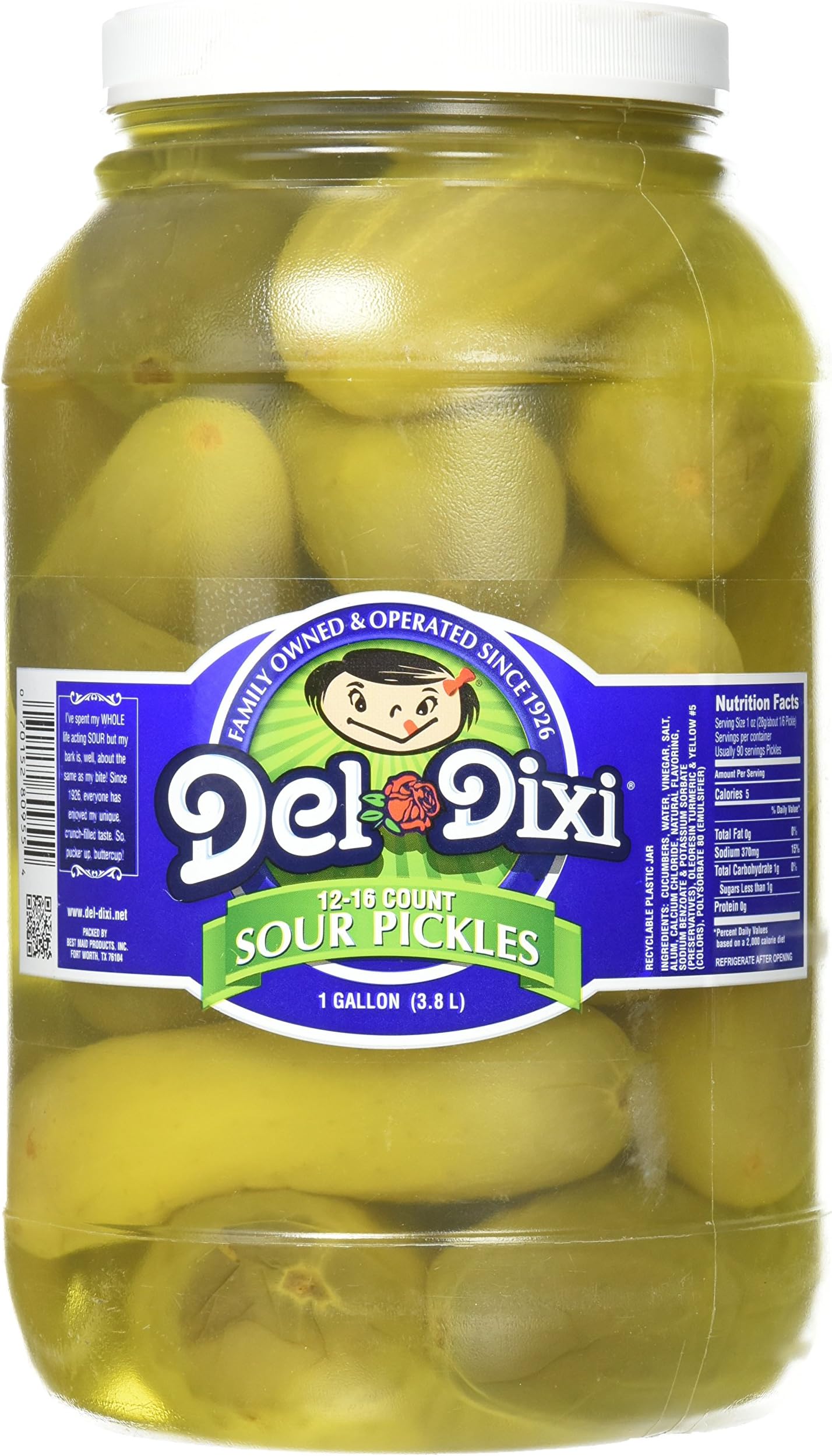 Amazon.com : Del-Dixi Sour Pickles, 1 gal, 12-16 pickles per jar : Dill ...