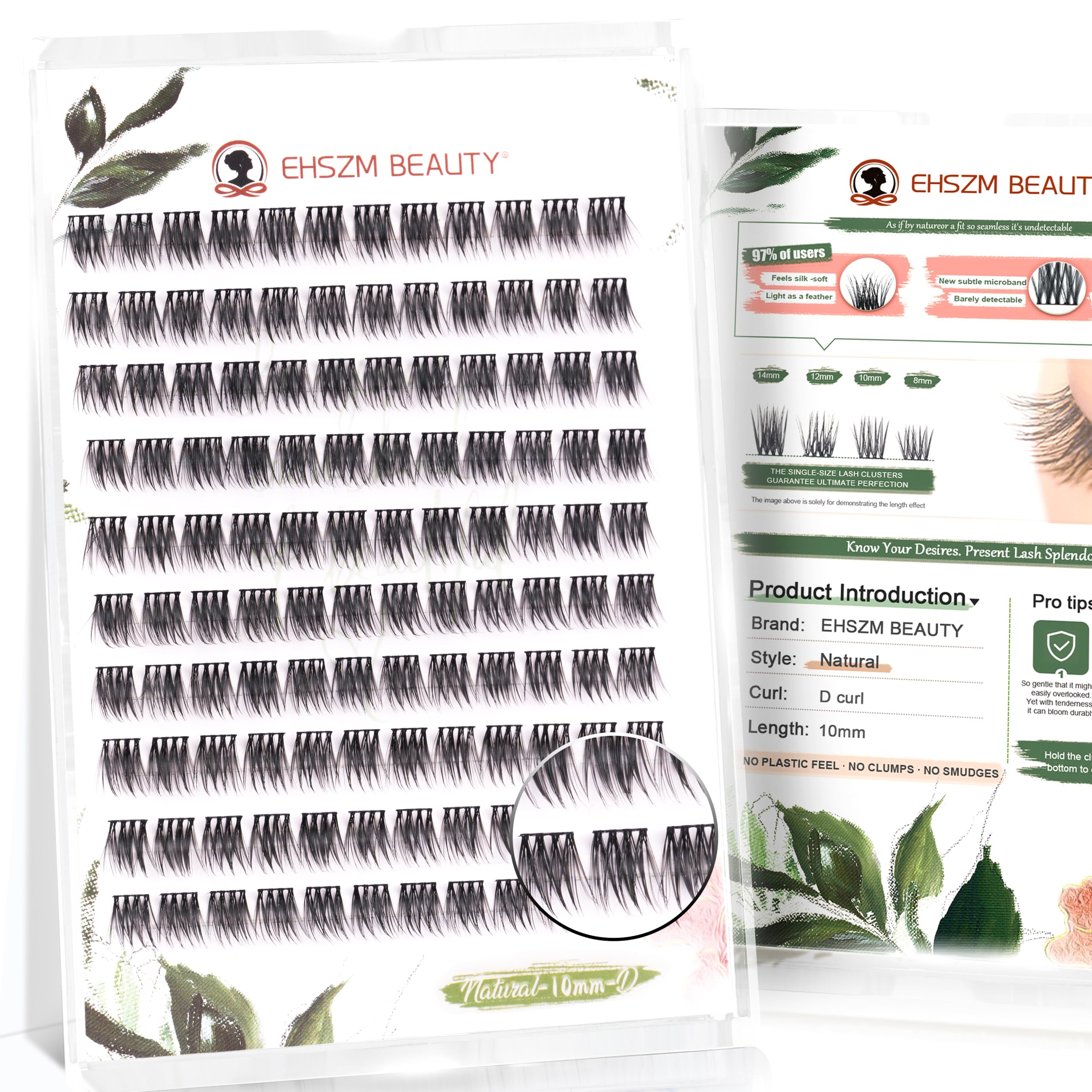 Amazon.com: Upgraded,10mm Lash Clusters Wispy D Curl with No Plastic ...