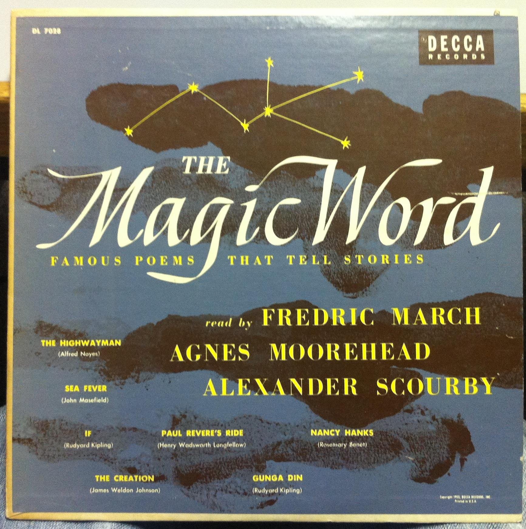 Buy FREDRIC MARCH / AGNES MOOREHEAD / ALEXANDER SCOURBY THE MAGIC WORD ...