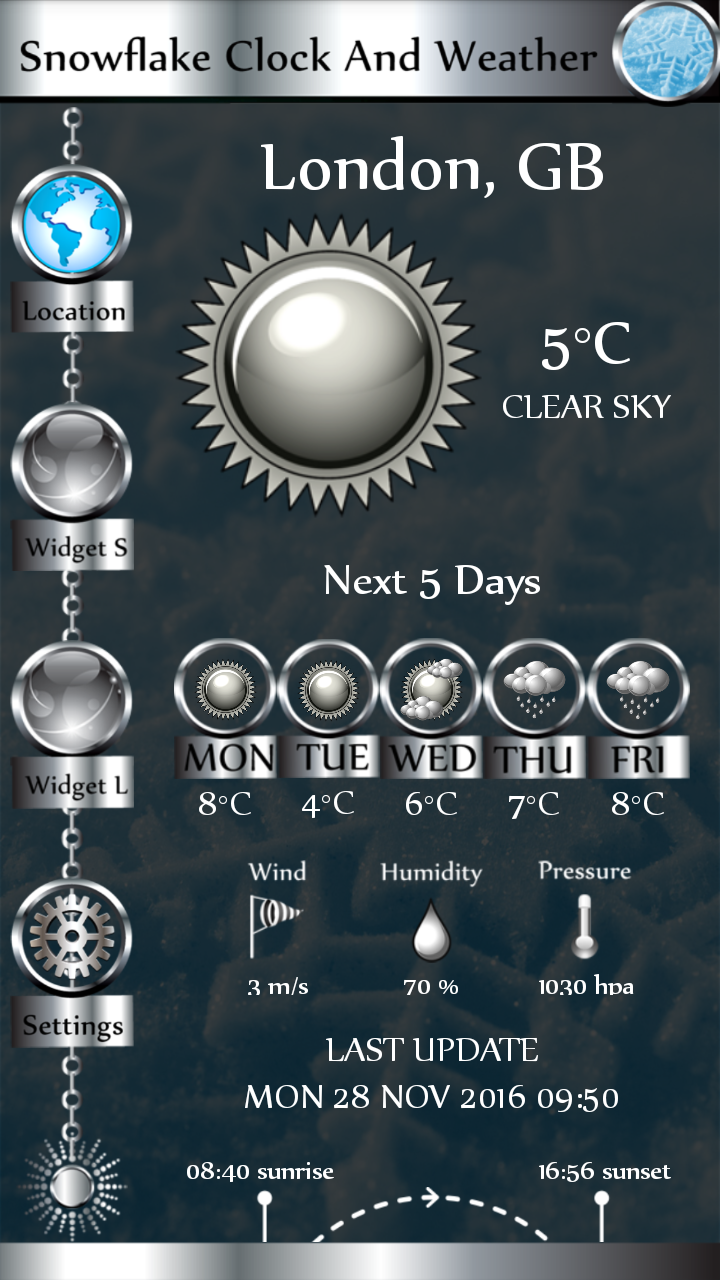 Snowflake Clock And Weather - App on Amazon Appstore