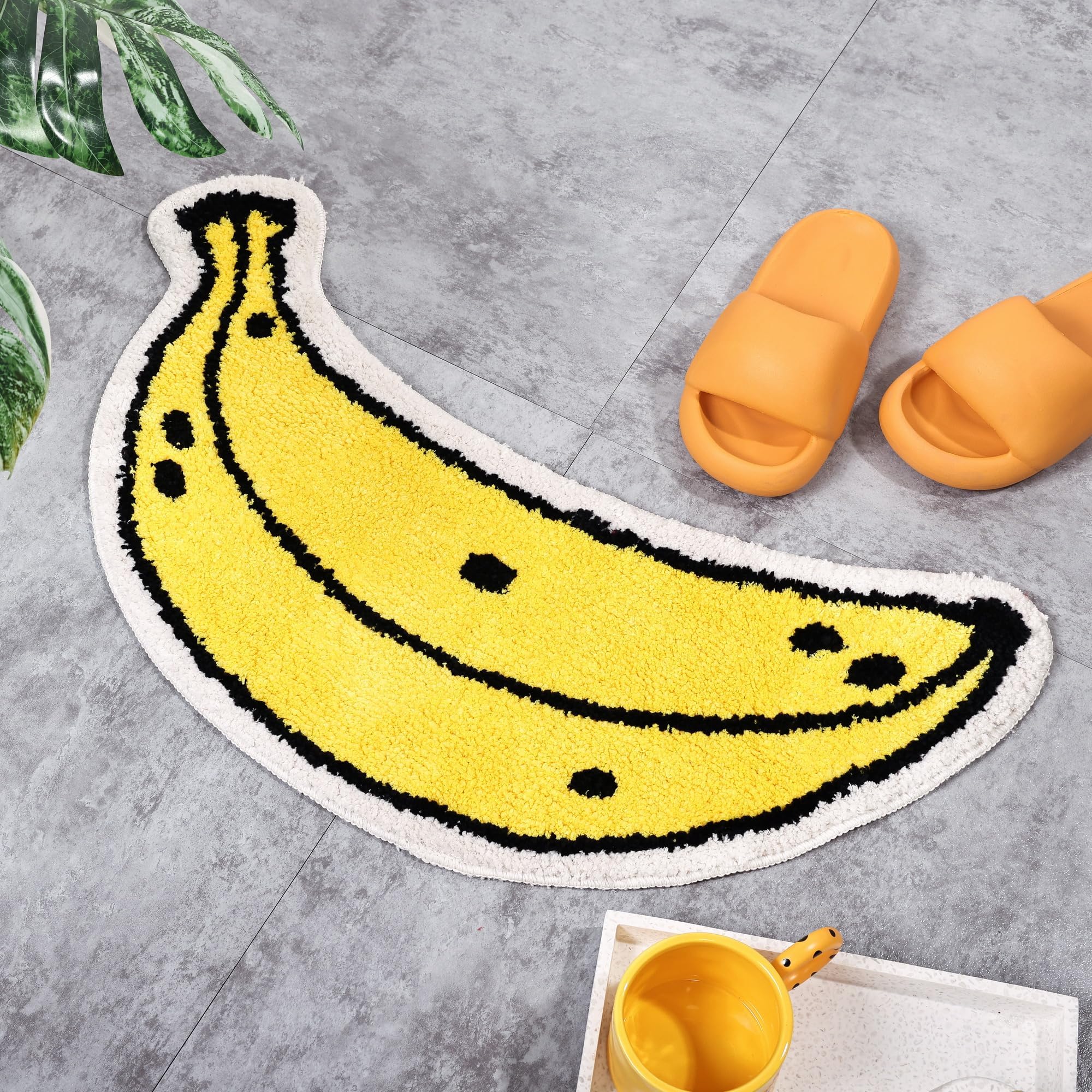 Amazon.com: Banana Rug Banana Bath Mat Cute Irregular Rug Kids Room ...