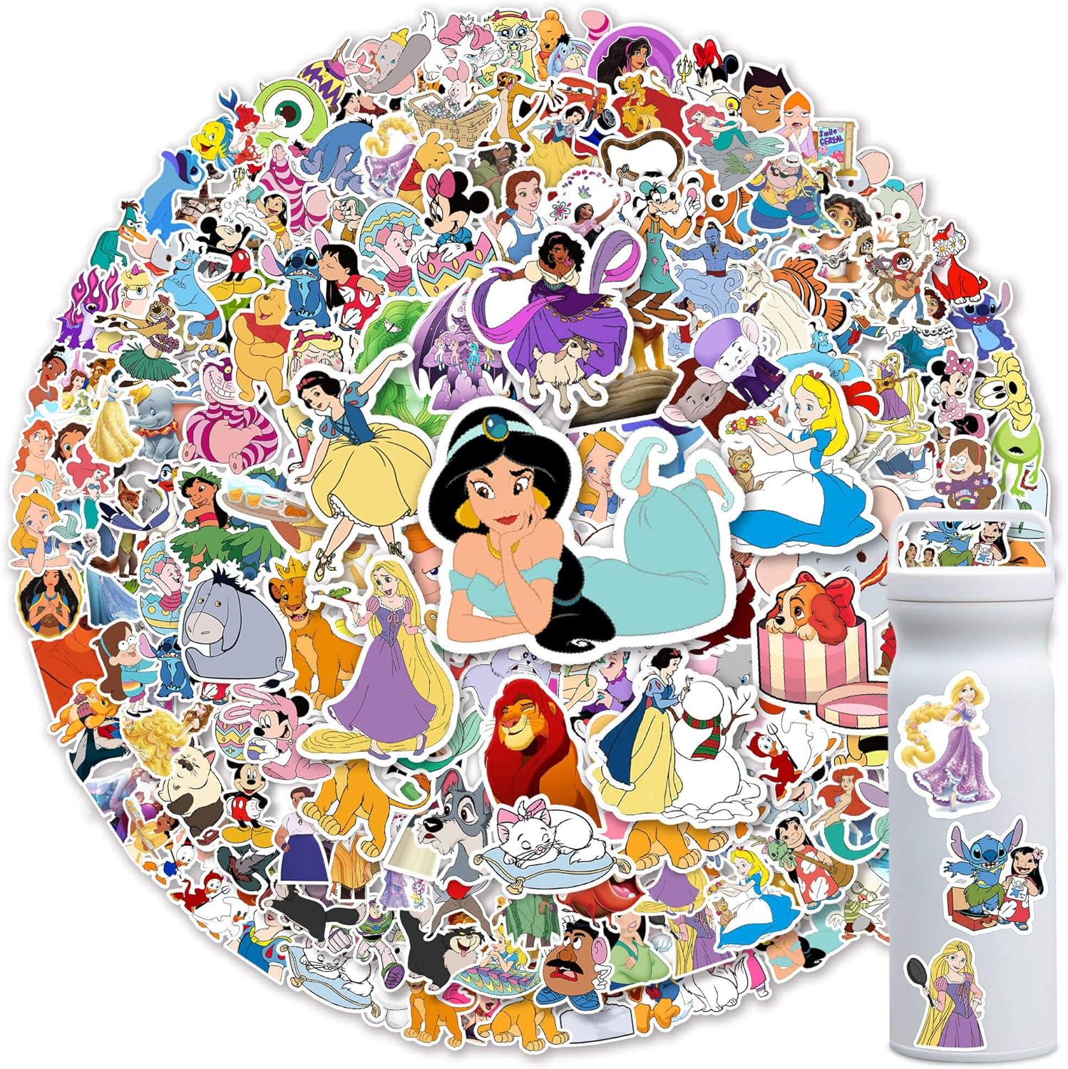 Amazon.com: 200 PCS Princess Stickers, Disne-y Princess Party Favor ...