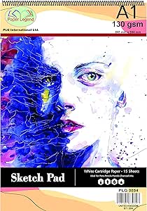A1 Sketch Pads Spiral Book 130 GSM Cartridge Paper Drawing Pads Art Book for Artist School Home ...