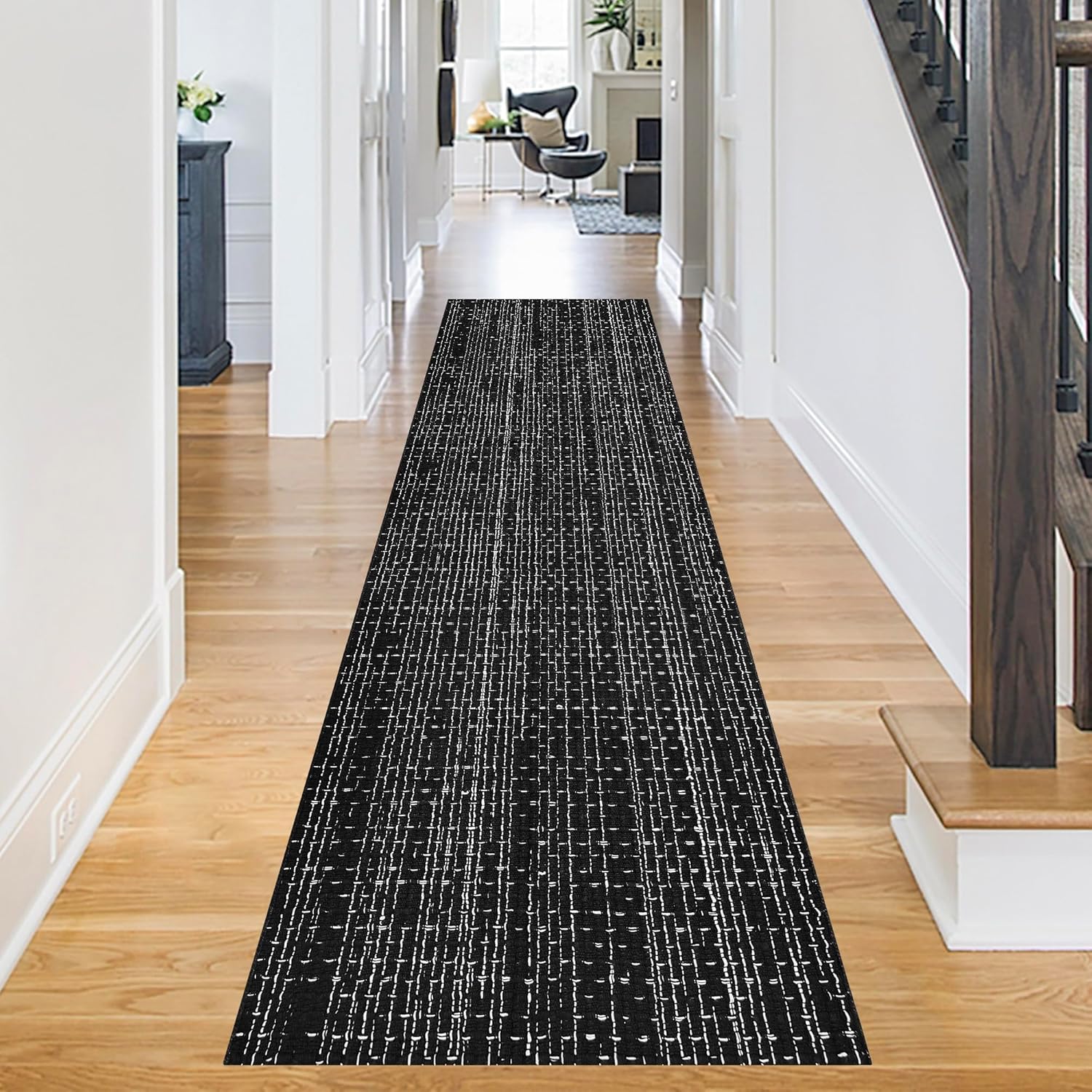 Amazon.com: Black White Cotton Runner Rug 2x8 Hallway Runner Rug Woven ...