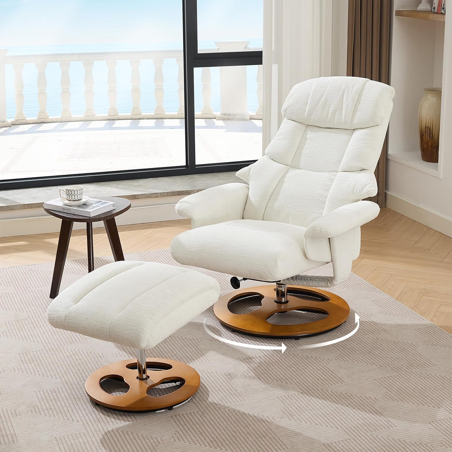 Swivel Stressless Recliner with Ottoman - Swivel Recliner Chairs with ...
