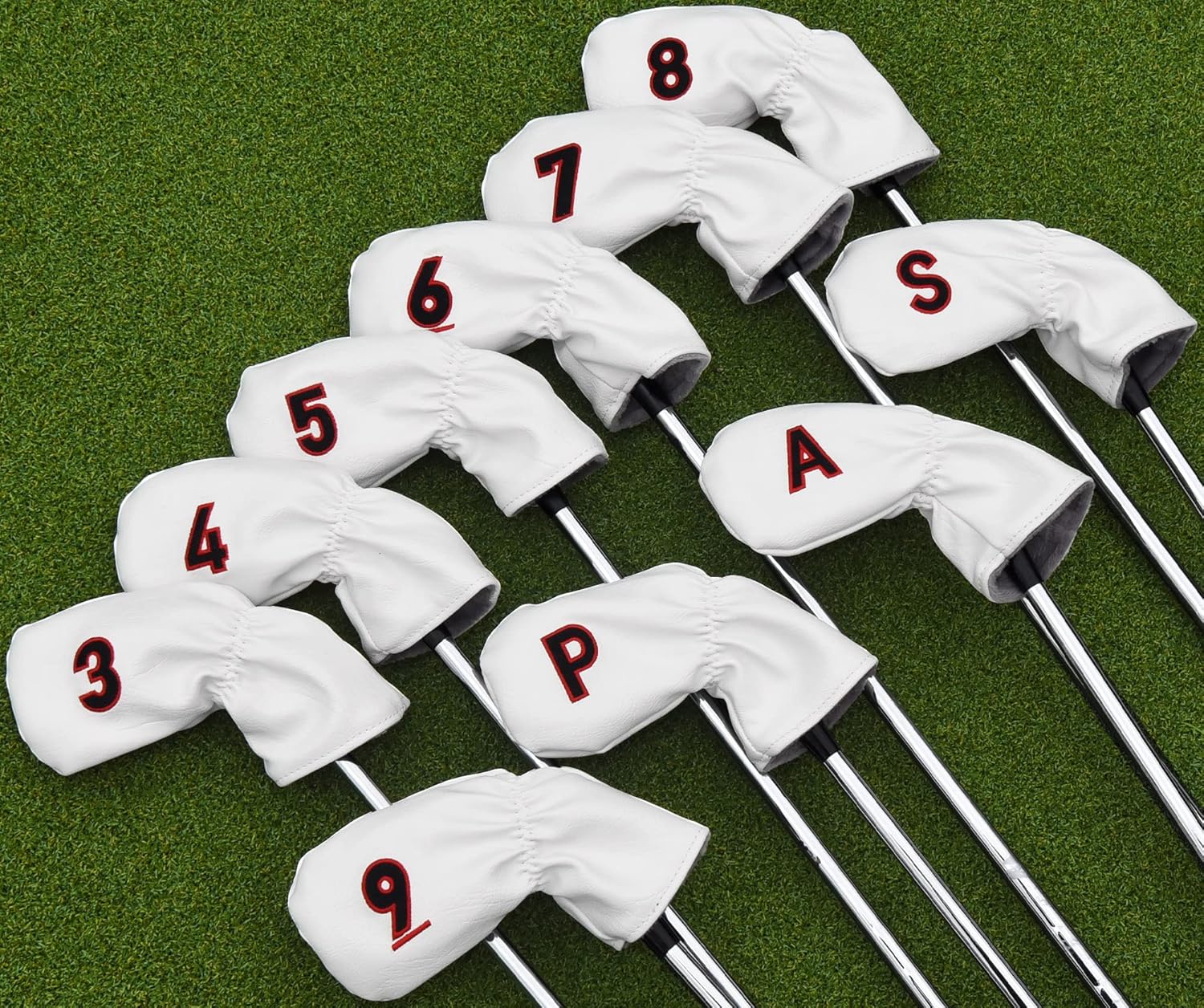 Amazon.com : BIG TEETH White 10Pcs Golf Iron Covers Set, Golf Club Iron ...