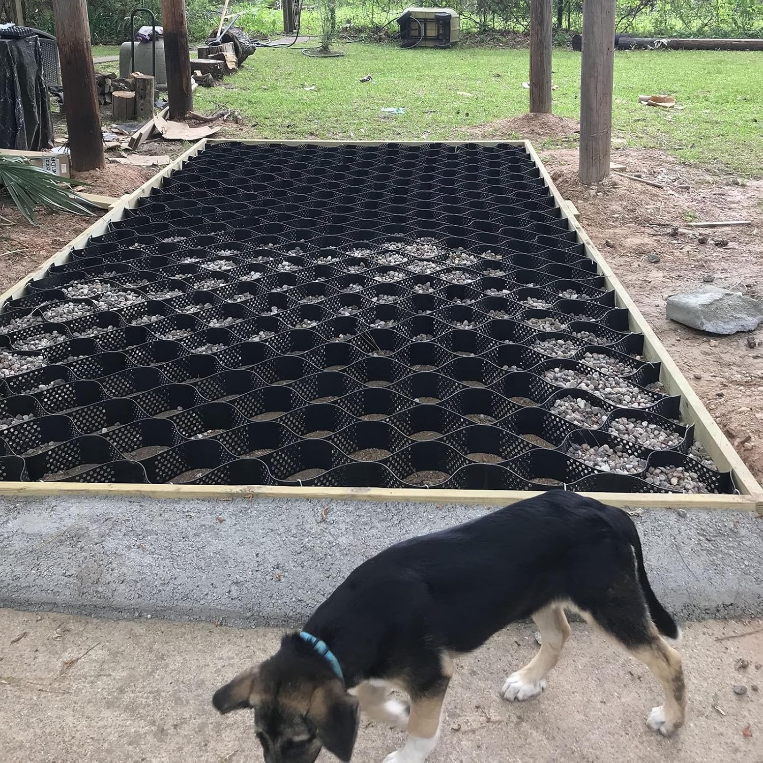 Amazon.com: Plastic Ground Geo Grid for Parking Lots, Outdoor Shed Base ...