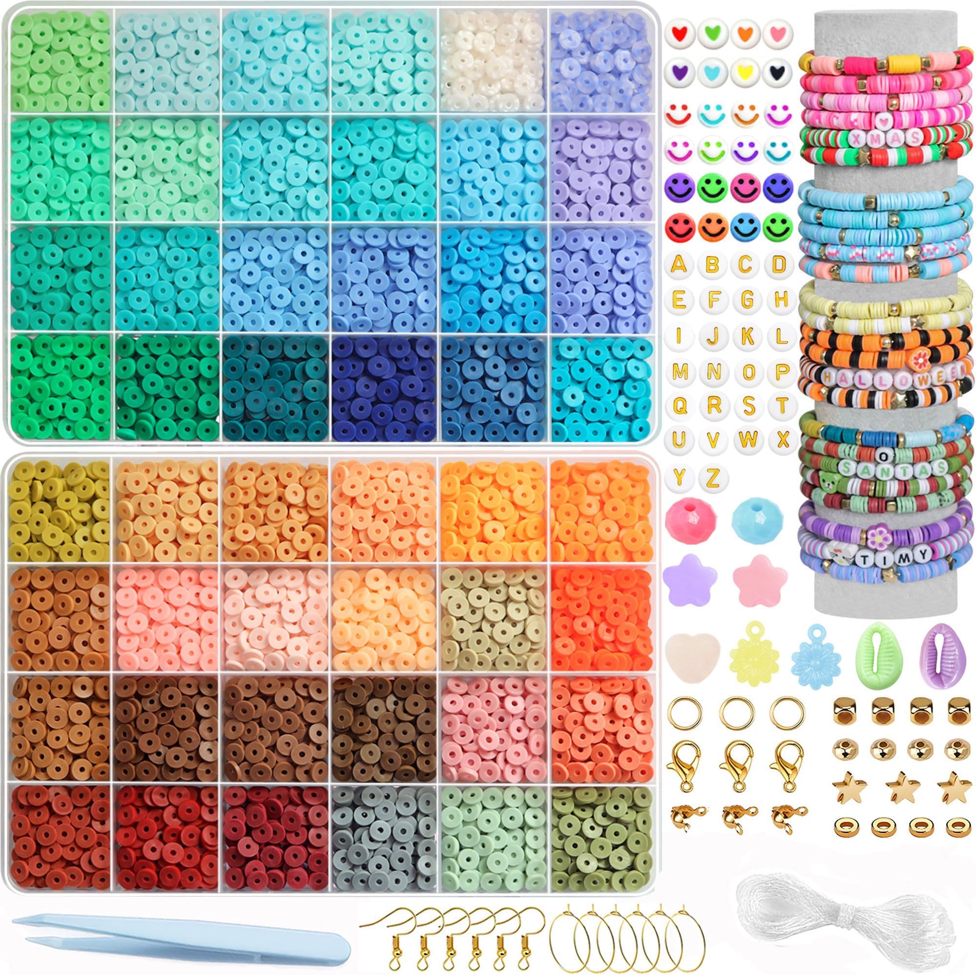 Amazon.com: YMSDZHL 6600pcs+ Clay Bead for Bracelet Making Kit, 48 ...
