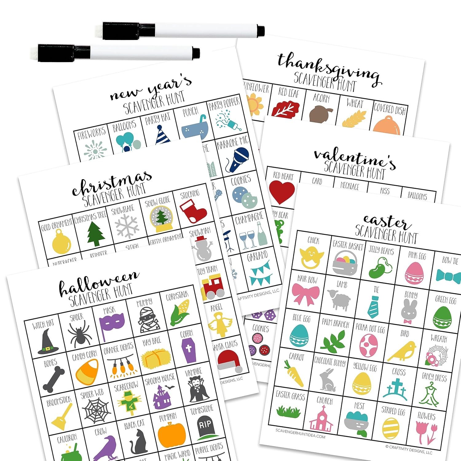 Amazon.com: Christmas Holiday Scavenger Hunt Set - Halloween, Christmas ...