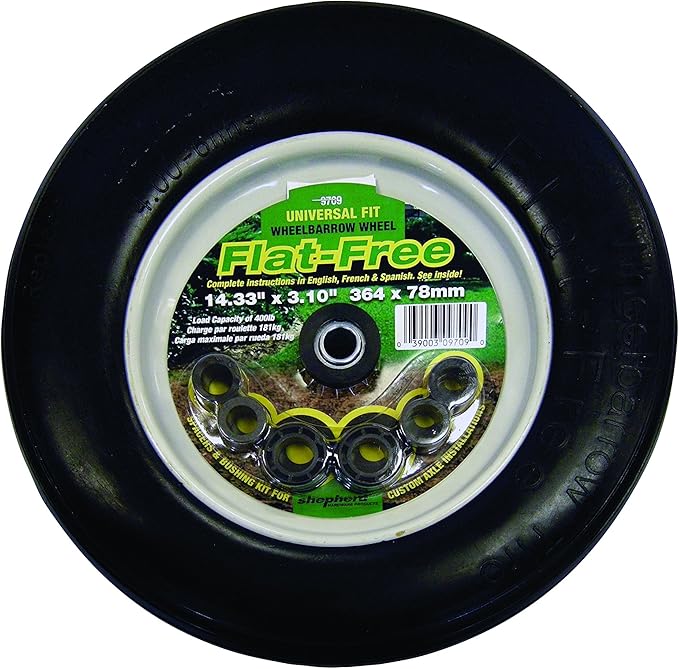 Select Hardware 9709 360mm Flat Free Wheelbarrow Wheel : Amazon.co.uk ...