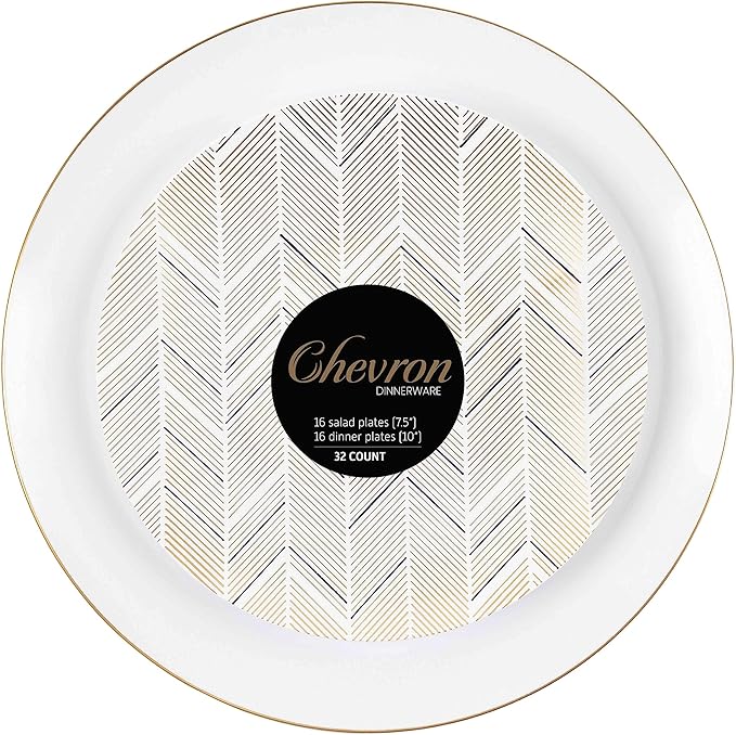 Amazon.com: PLASTICPRO 32 Pack Elegant Disposable Plastic Plates Combo ...