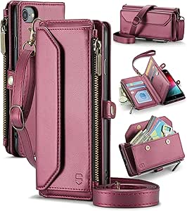 Amazon.com: Strapurs Crossbody Wallet Case Compatible with iPhone SE 2022/2020 / iPhone 8/7 RFID ...