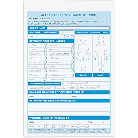Cherry GDPR Pupil Accident Report Book A4 50 Pages : Amazon.co.uk ...