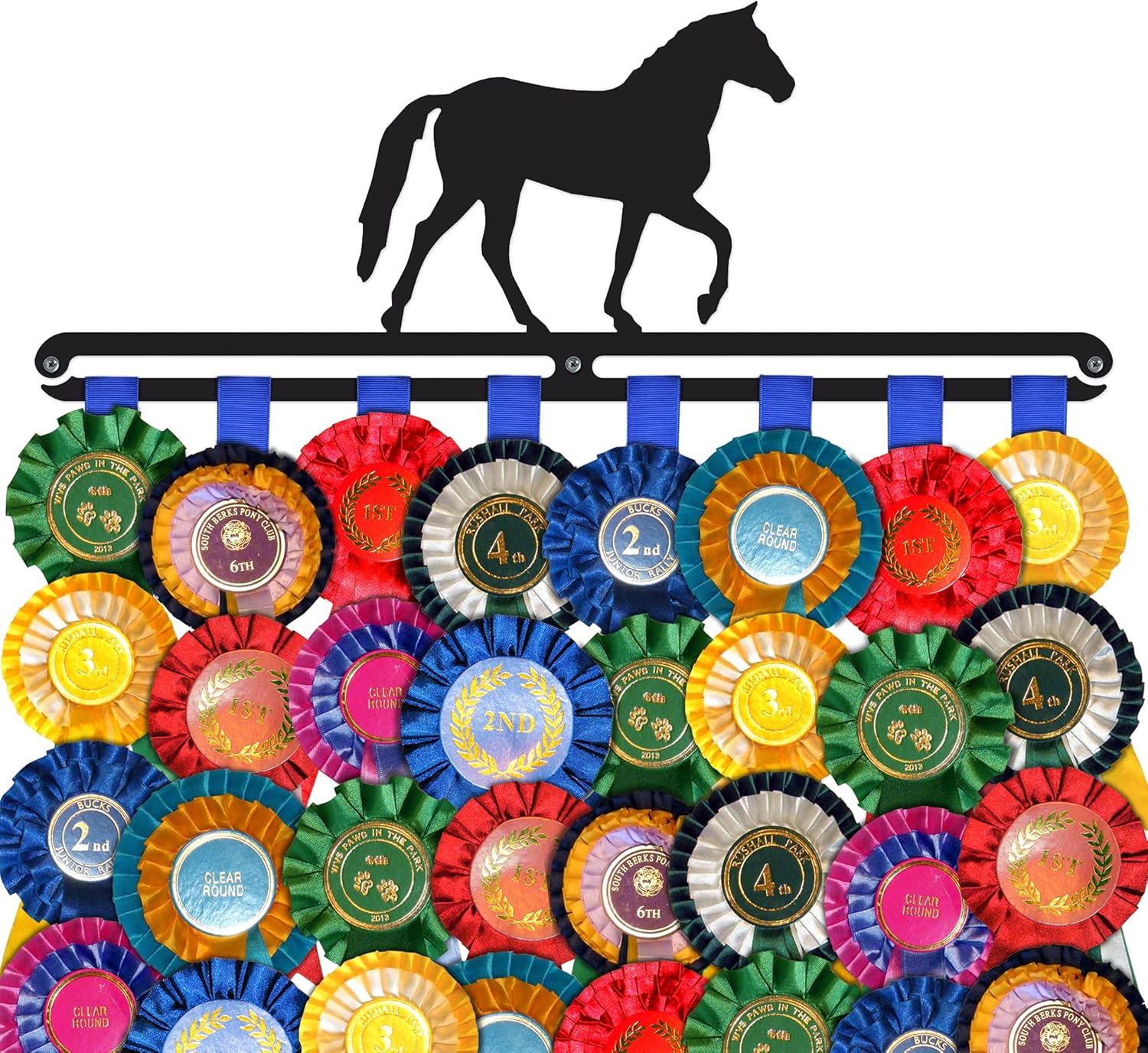 Rosette Holder Display | EQUESTRIAN | Black Metal | Wall Mounted Horse ...