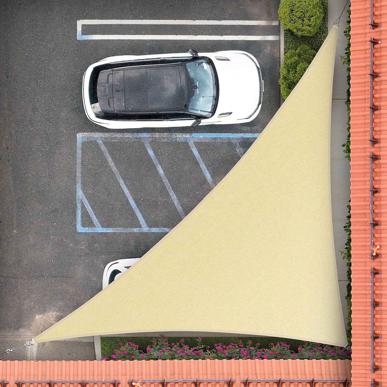 Amazon.com : Royal Shade 24' x 24' x 33.9' Beige Right Triangle Sun ...