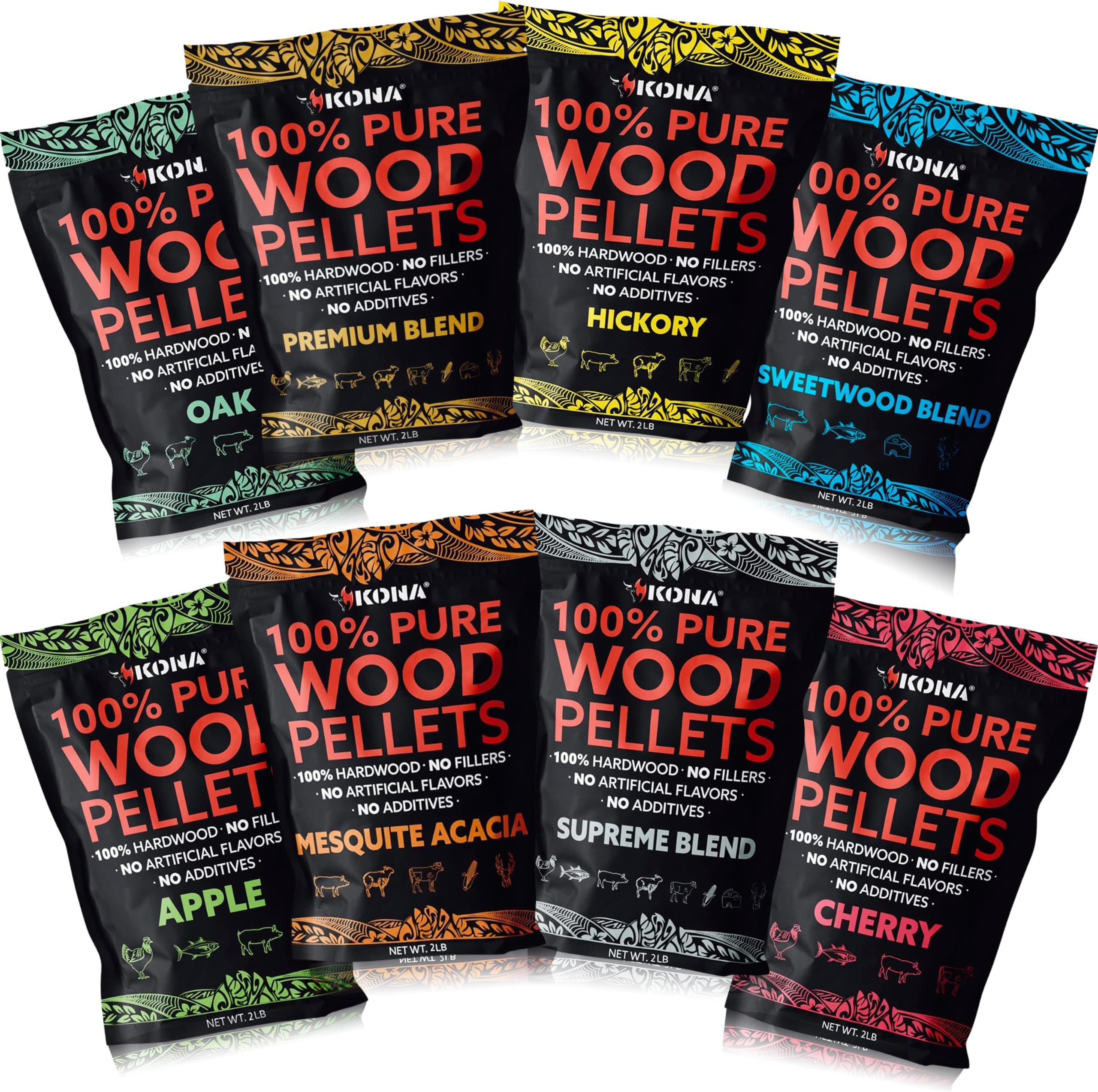 Amazon.com : (8 Pack) 2 lb Smoker Pellet Variety Pack - Mega Pack of ...