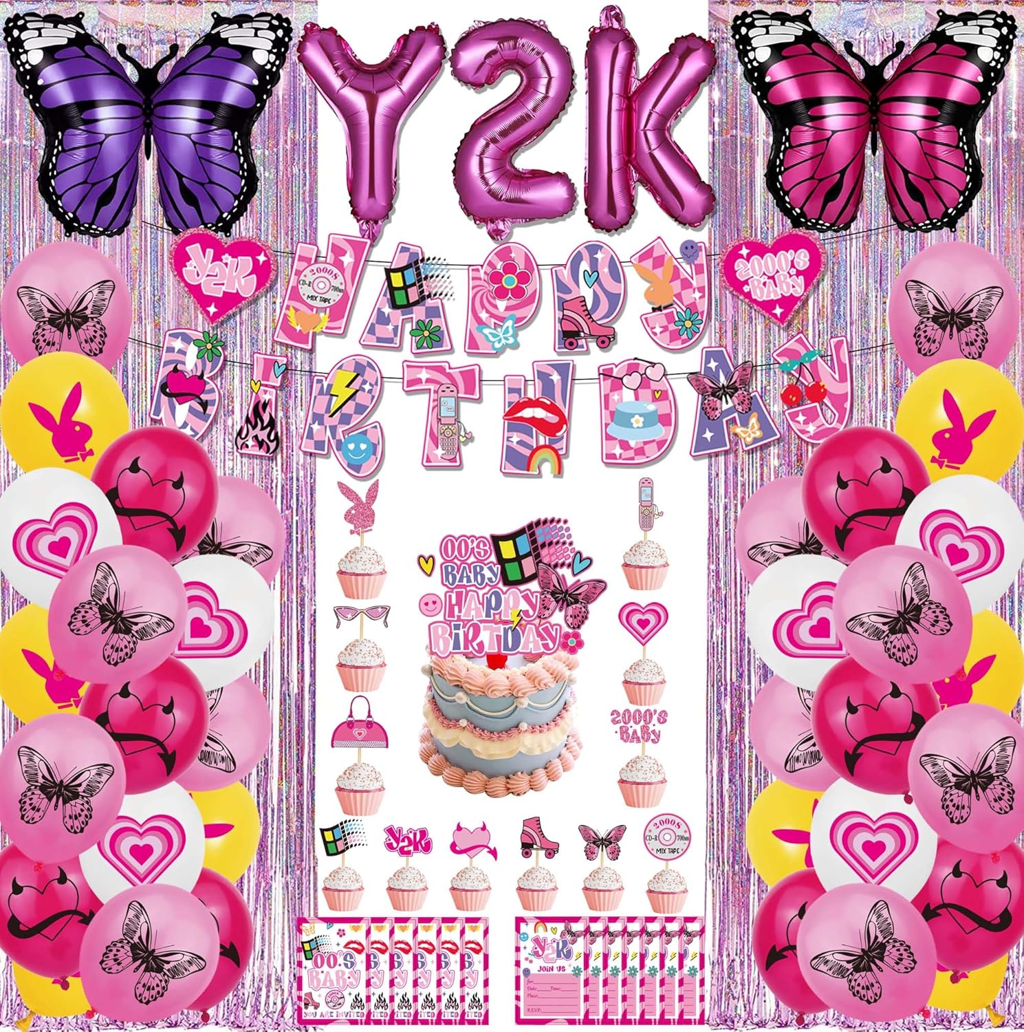 Amazon.com: Y2k birthday Party Decorations Early 2000s birthday Party ...