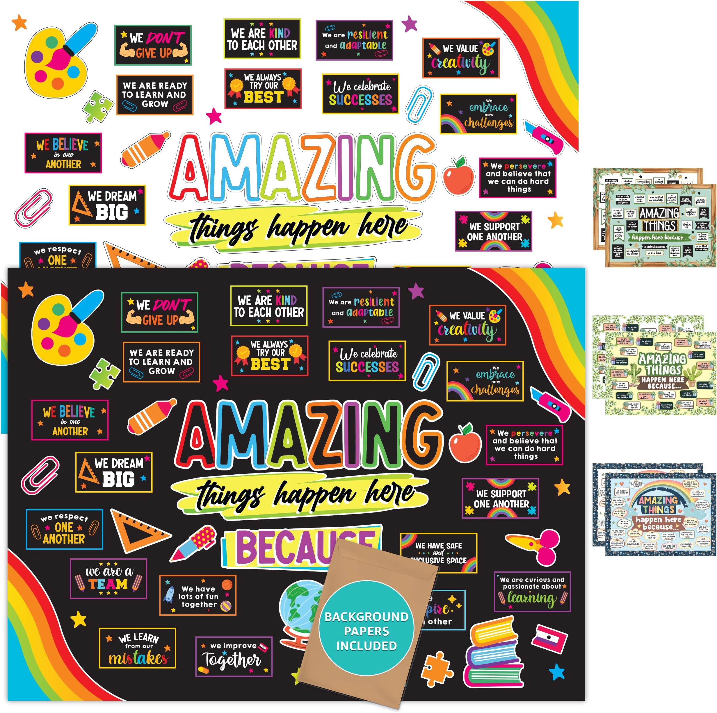 Amazon.com : 64 Pcs Welcome Bulletin Board Sets for Classrooms with ...