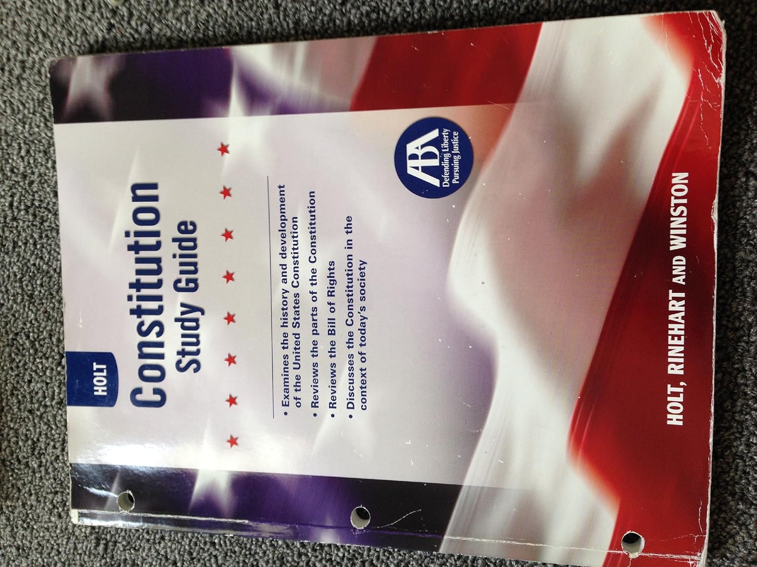 Constitution Study Guide: Holt, Rinehart, and Winston, Inc ...
