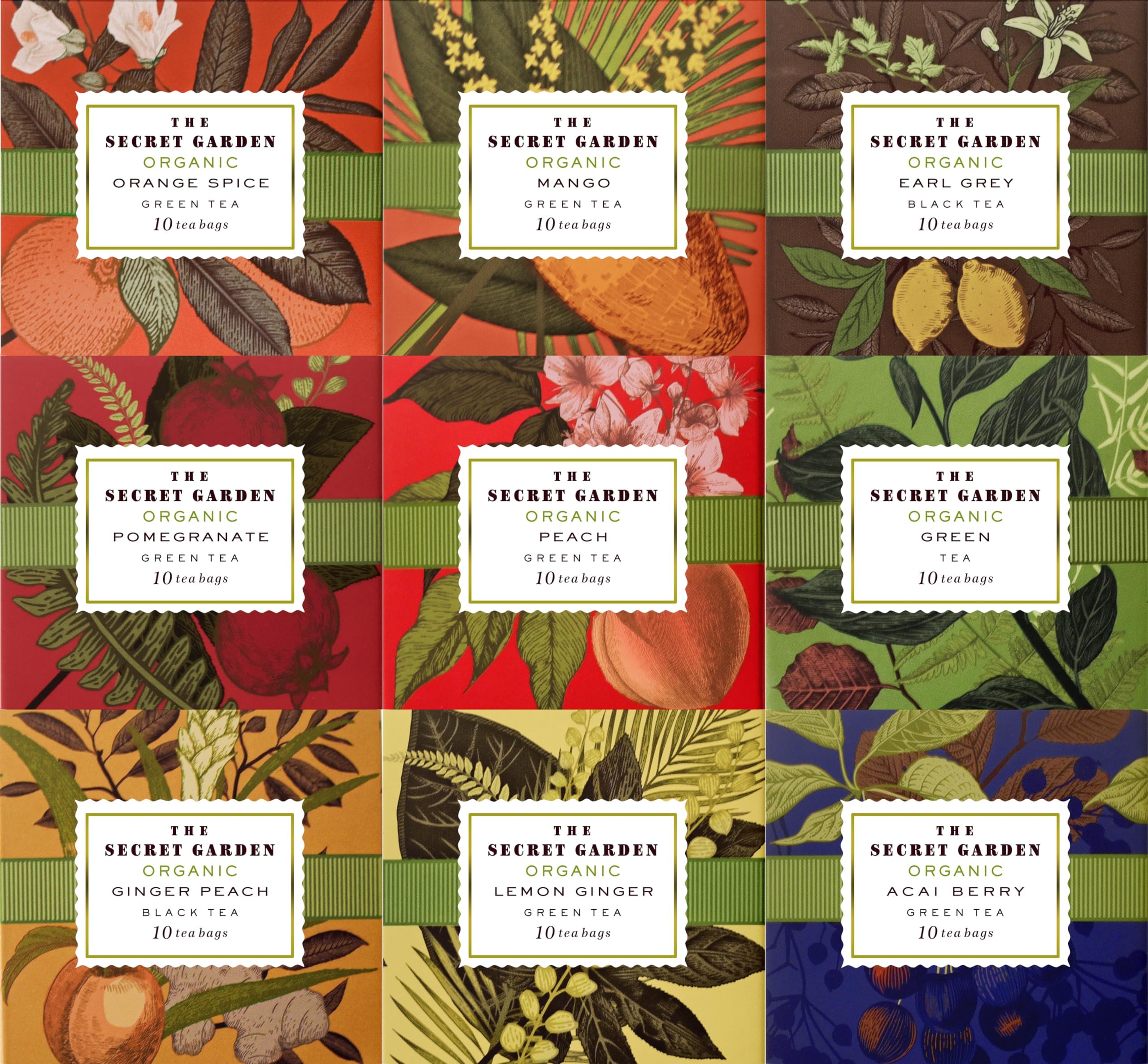 Amazon.com : Premium Organic Holiday Tea Bag Sampler Gift Box - 90 Bags ...