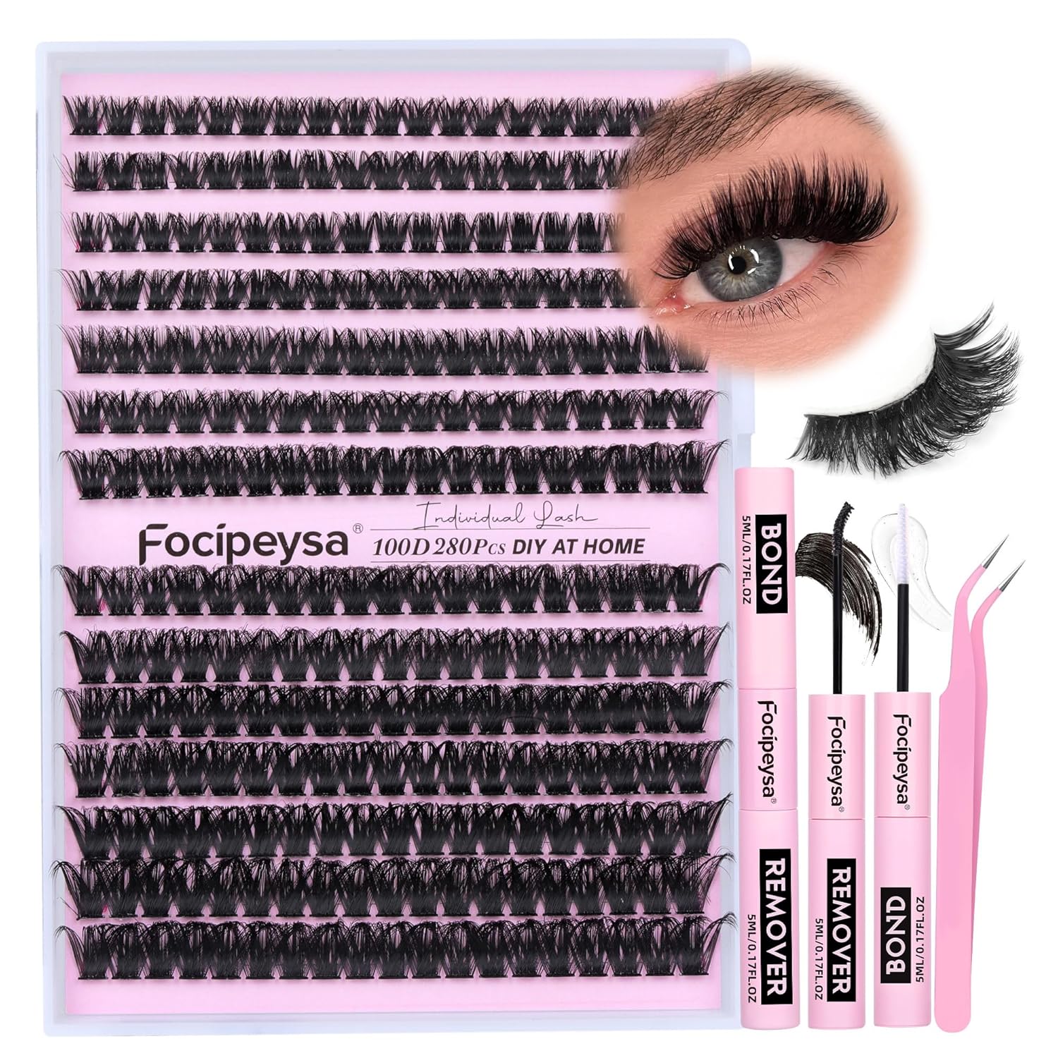 Amazon.com: Focipeysa Thick Lash Extension Kit Eyelash Extension Kit ...