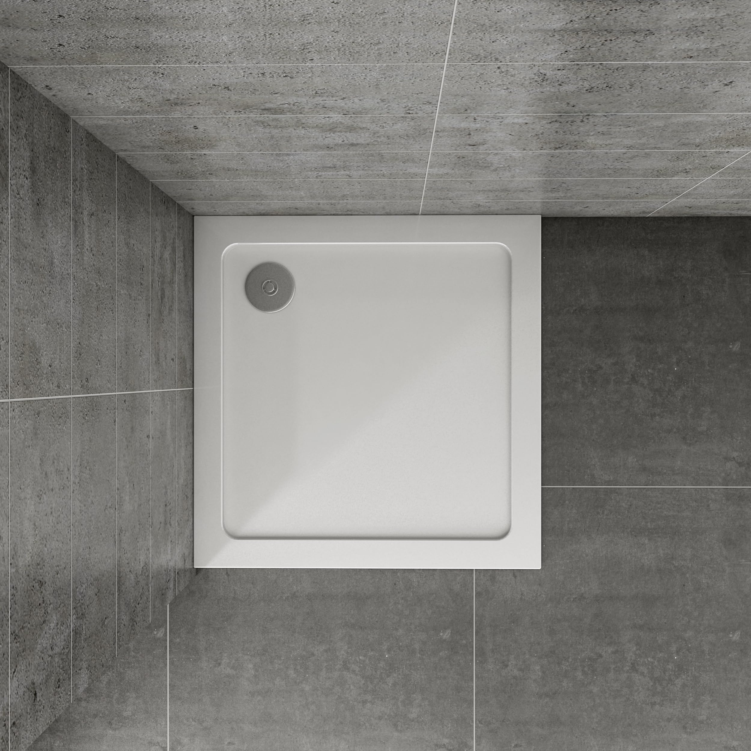 Huibathroom Square 760x760mm Slimline Shower Tray Stone Resin with ...