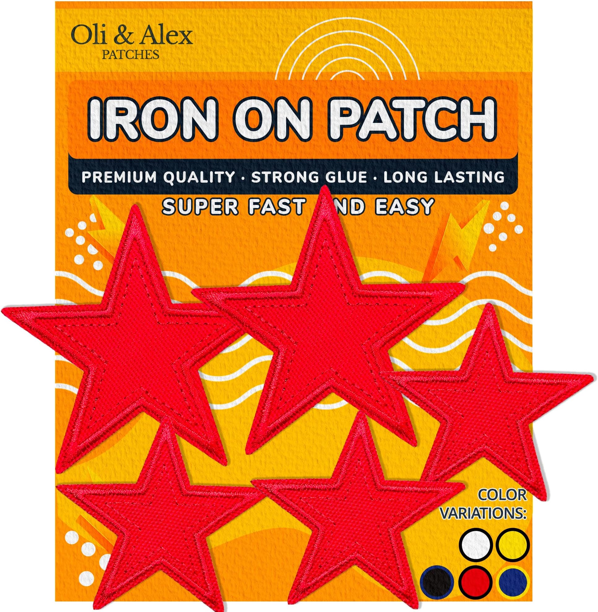 Amazon.com: Iron On Patches - Red Star Patch 5 pcs Iron On Patch ...