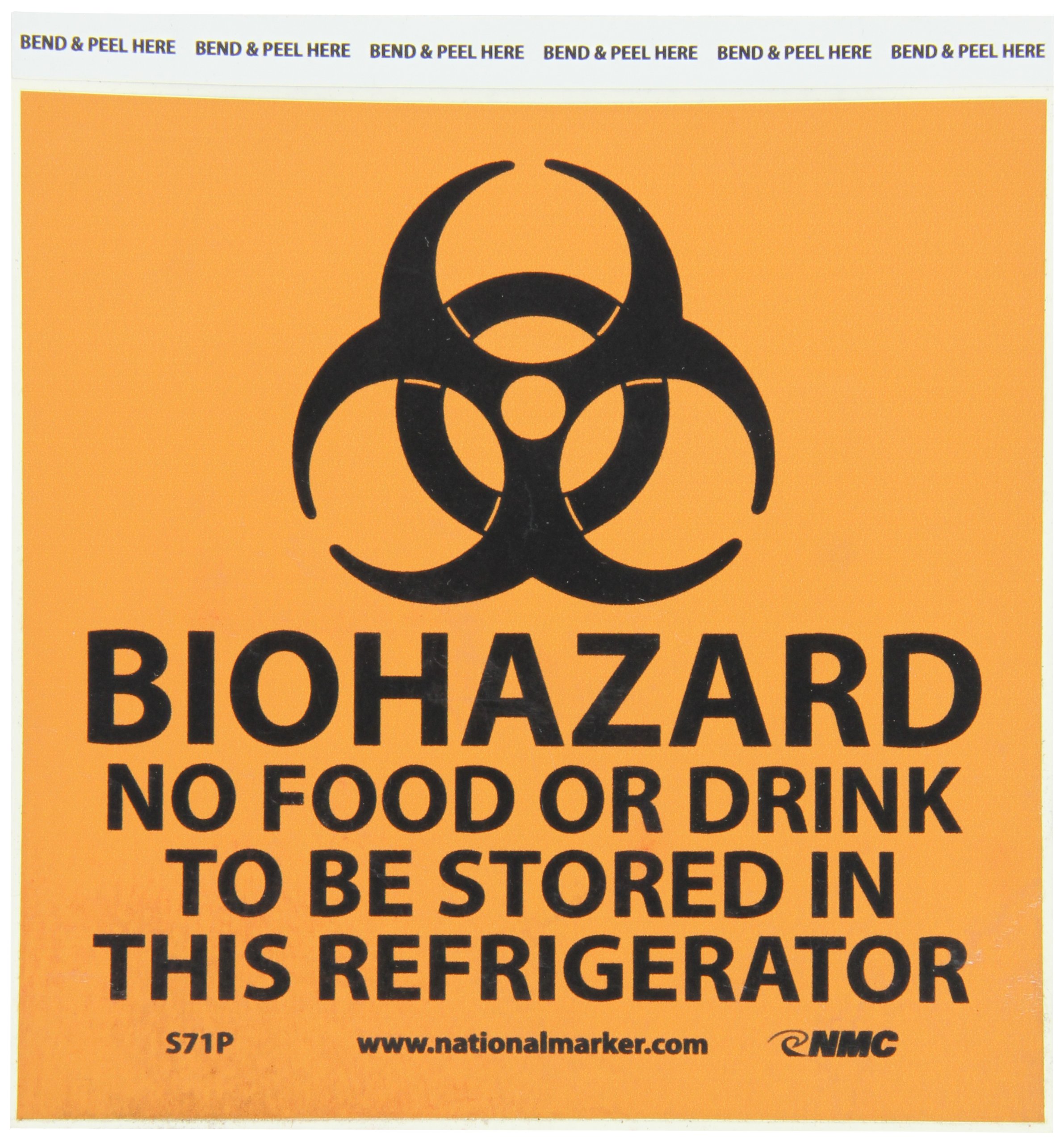 Buy NMC S71P BIOHAZARD- Warning Sign, Legend "BIOHAZARD- NO FOOD OR ...