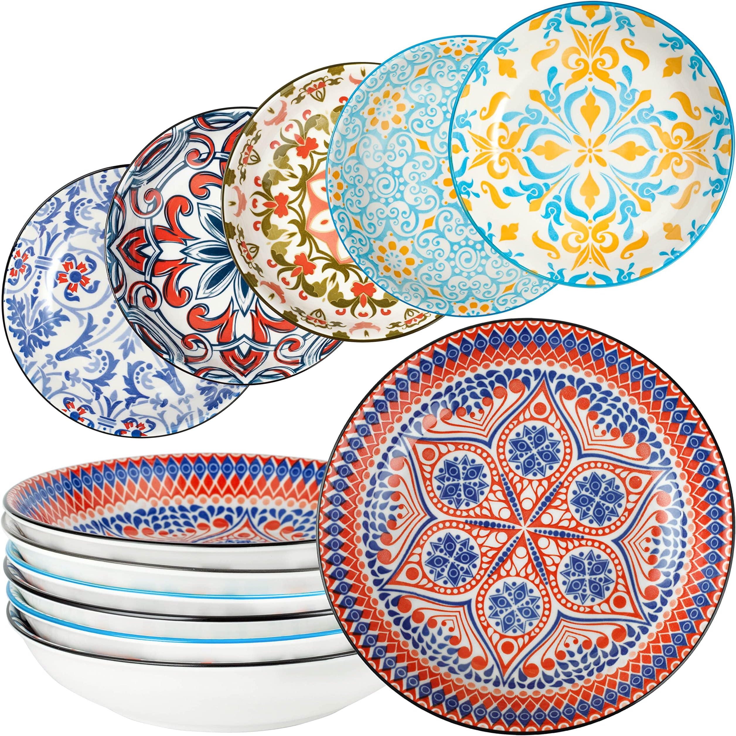 Amazon.com | KUTO Ceramic Dinner Plates Set of 6 - Dish Set 10.5 Inch ...