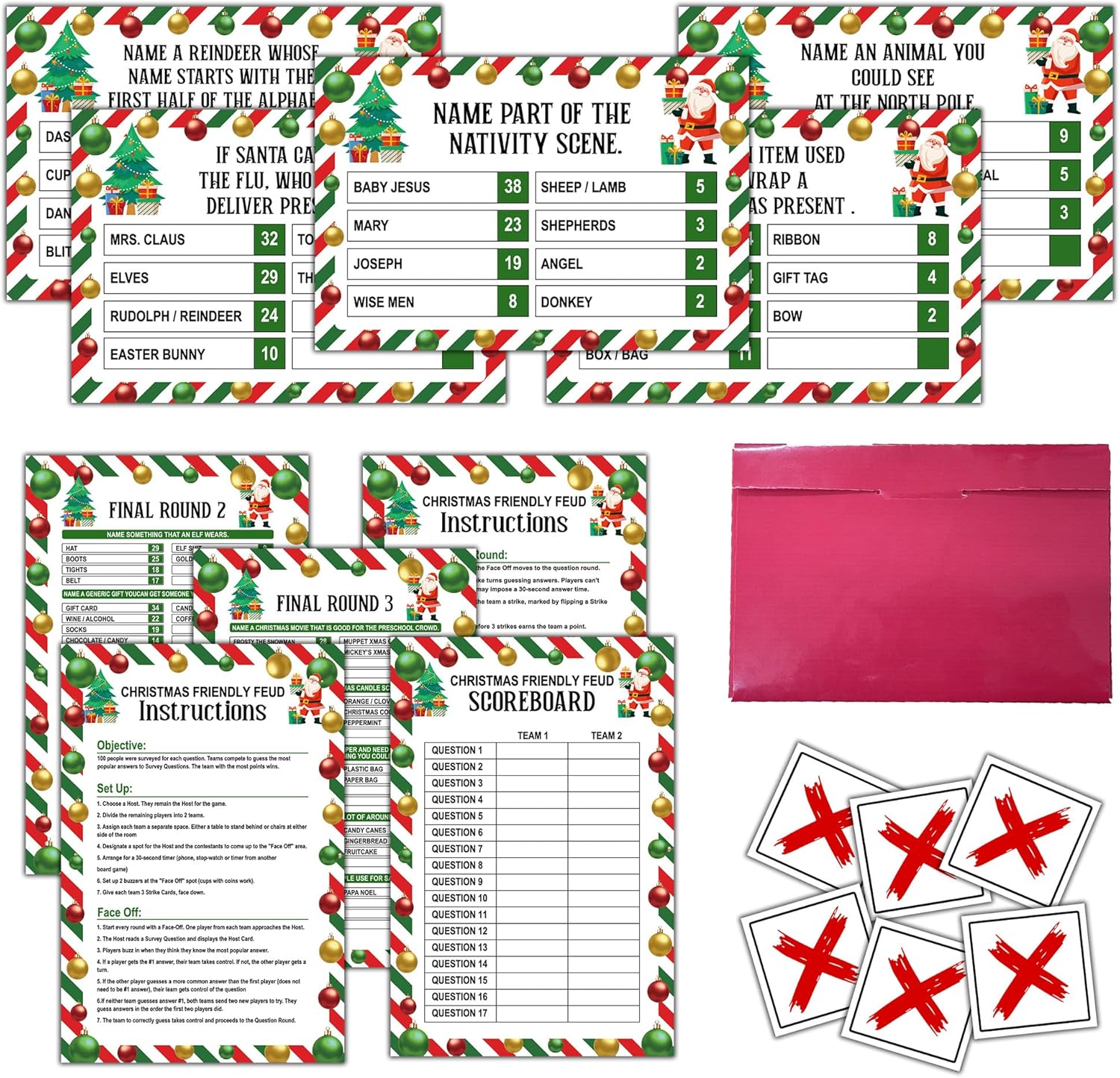 Amazon.com: Ycyfckdr Christmas Feud Game, Christmas Friendly Feud Games ...