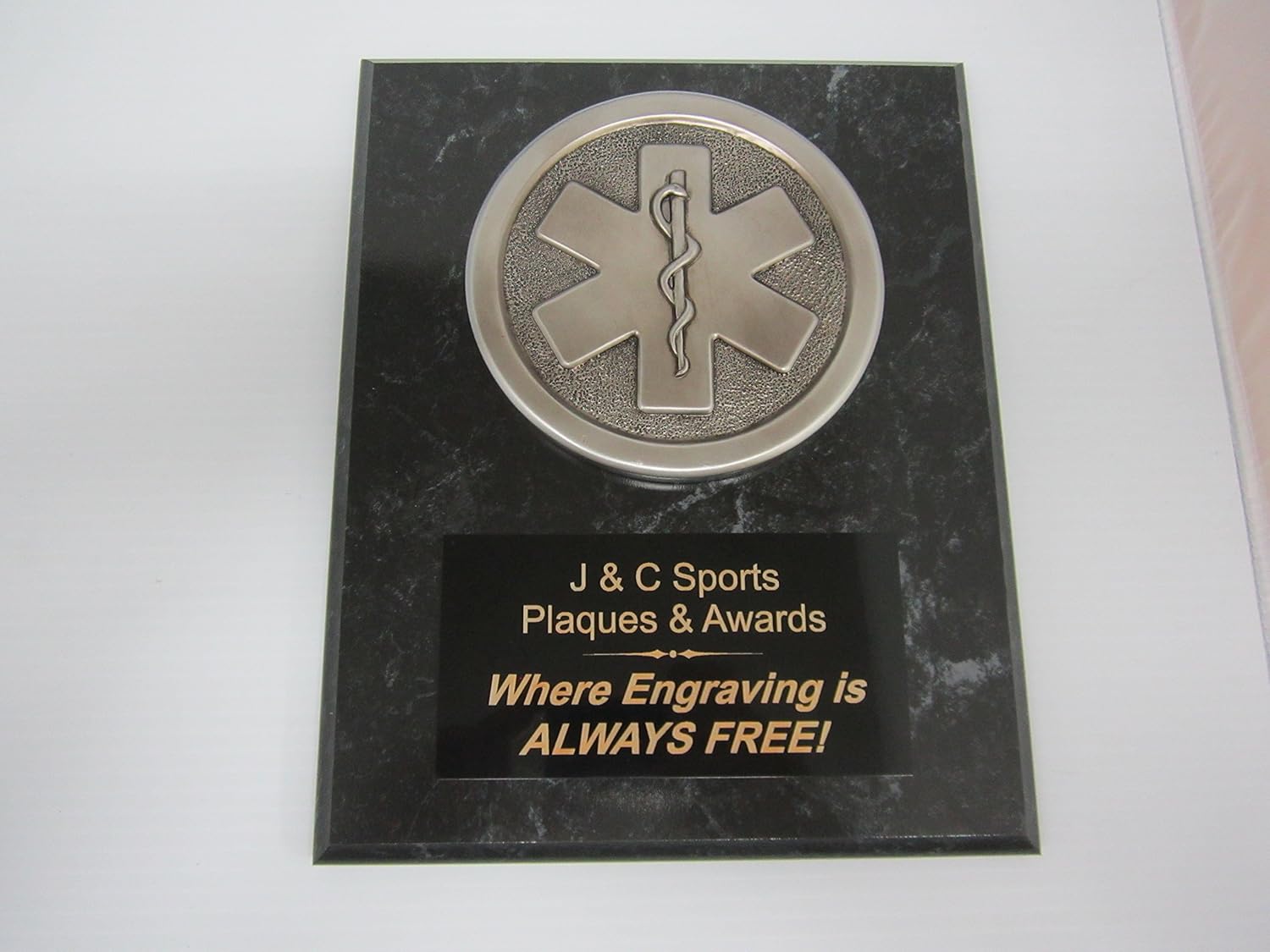 Amazon.com : EMS EMT Paramedic Award Silver Plaque 8"x10" Free Custom ...