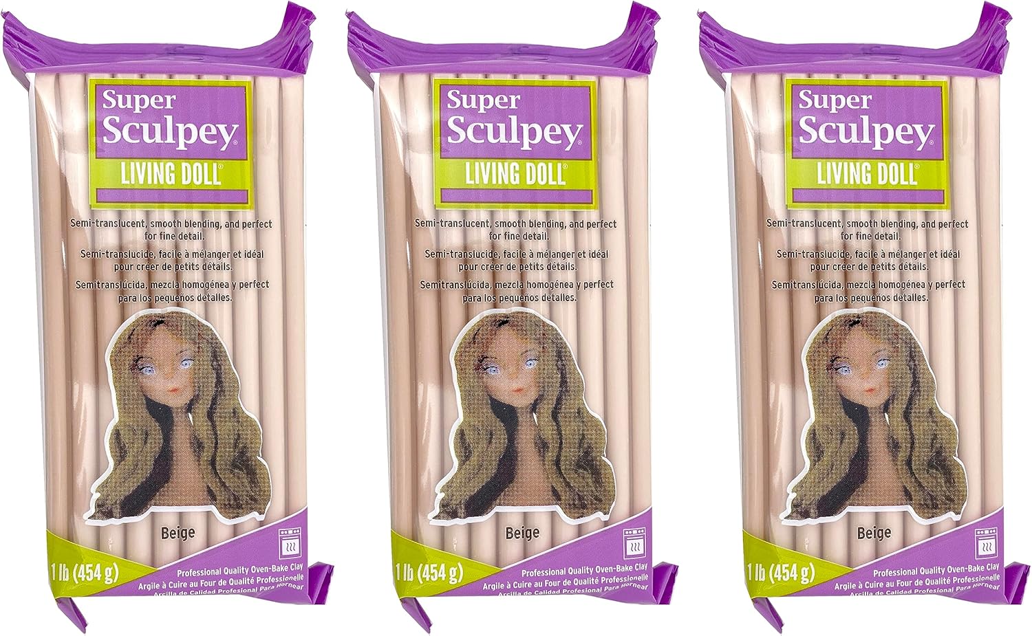 Amazon.com: Crait Sculpey Clay Living Doll Oven-Bake Clay - Beige 1 ...