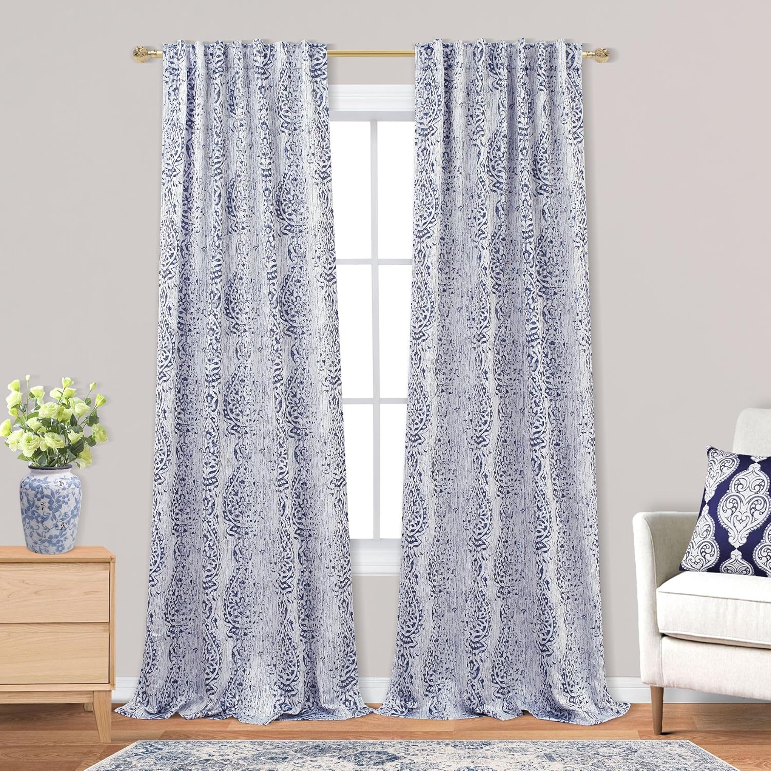 Amazon.com: 90 Inch Long 2 Panels Curtain Sets for Living Room,Boho ...