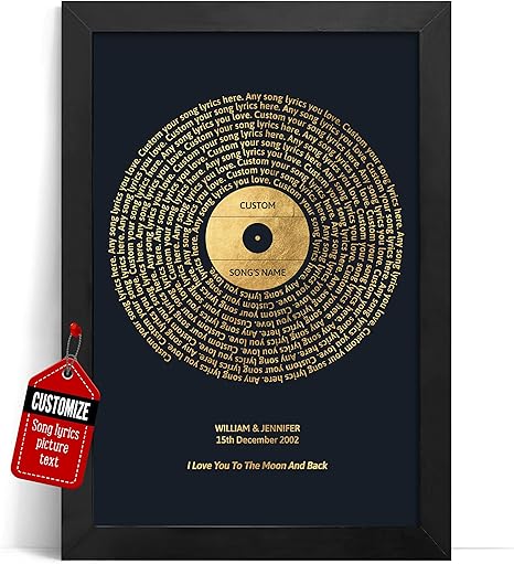 Amazon.com: VICILO Customized Song Lyrics Canvas Framed Gifts For Him ...