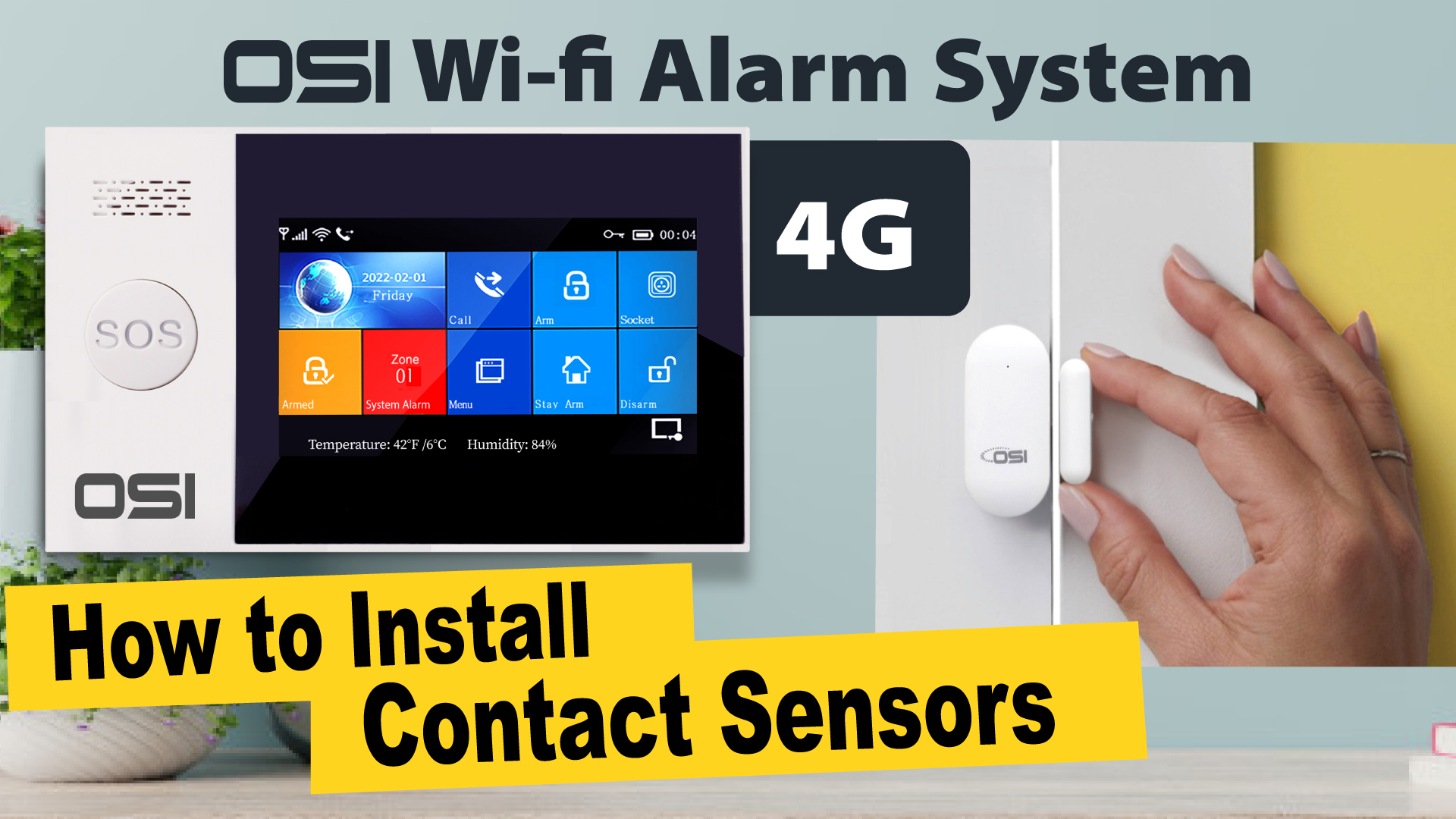 Watch OSI Wi-Fi Alarm System ﹙4G﹚ - How to Install Contact Sensor on ...