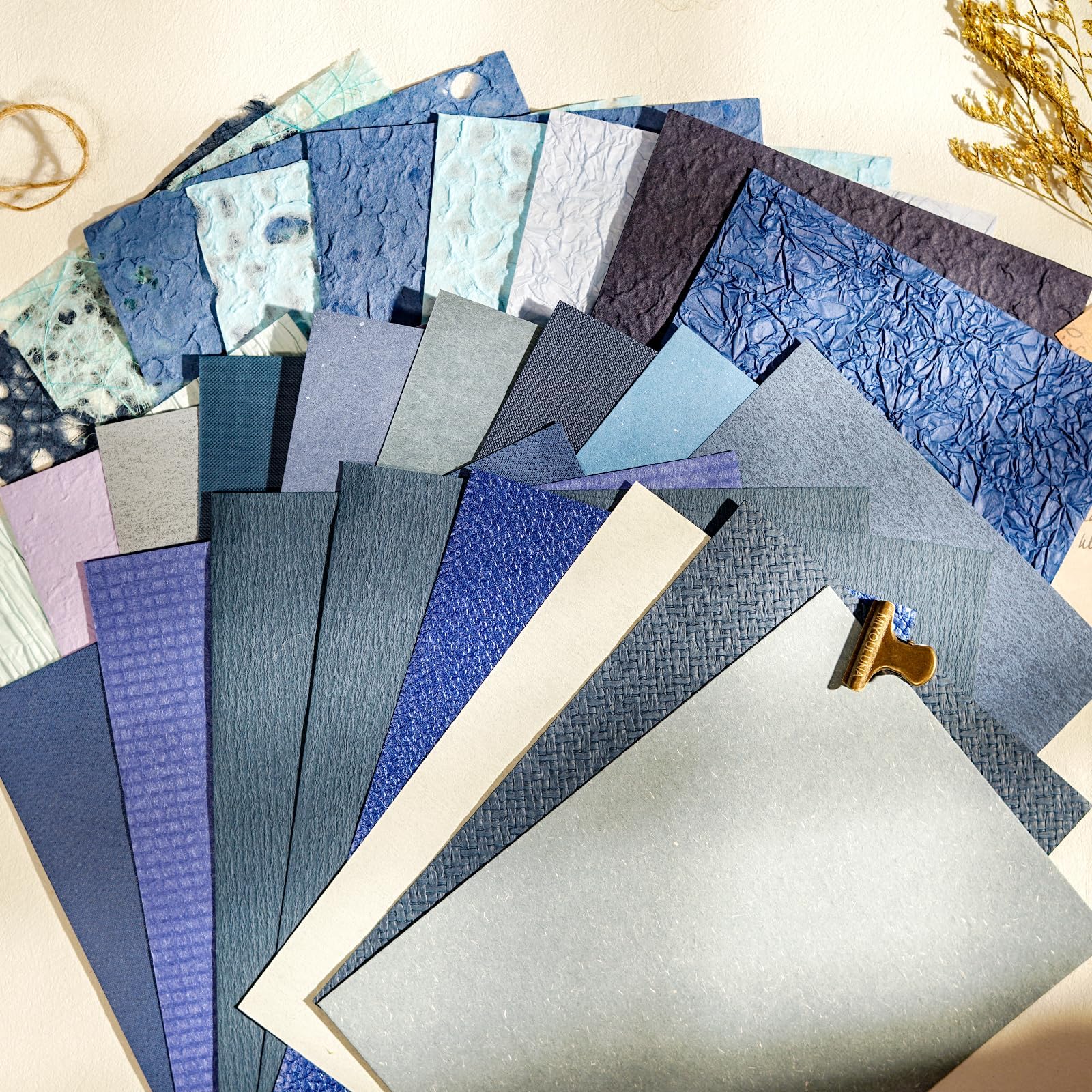 Amazon.com: MIYOULUNA 30Pcs Blue Scrapbook Paper Set, Handmade Vintage ...
