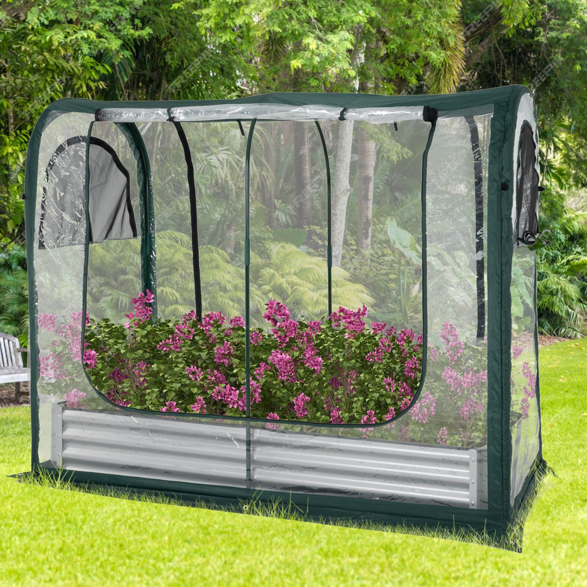Amazon.com : Porayhut Portable Greenhouse Cover with Raised Garden Bed ...
