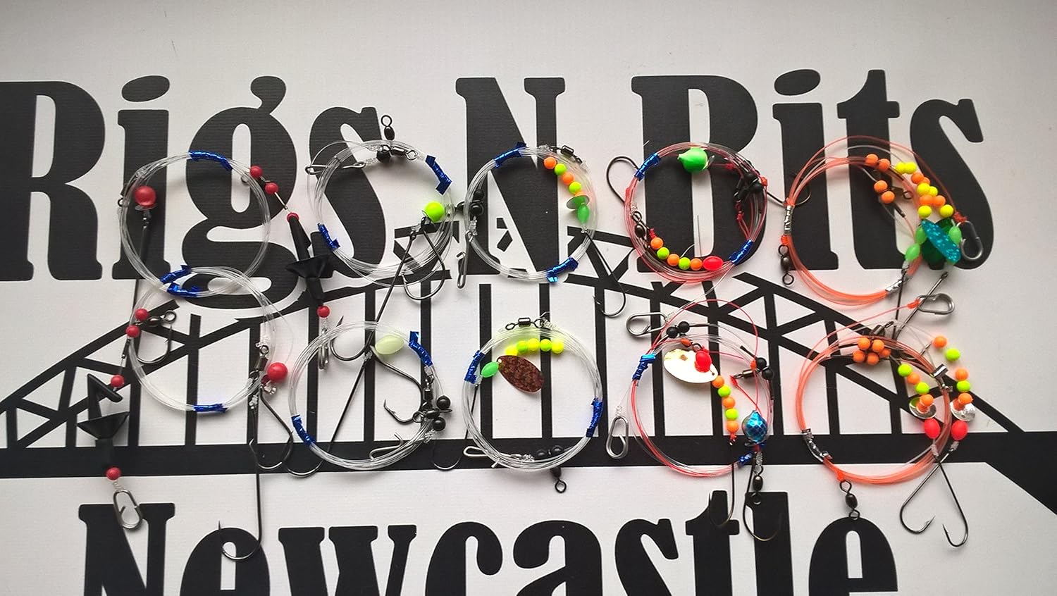 Sea fishing Rig x 10-2 hook flappers - Pulleys - Pulley Pennels - Cod ...