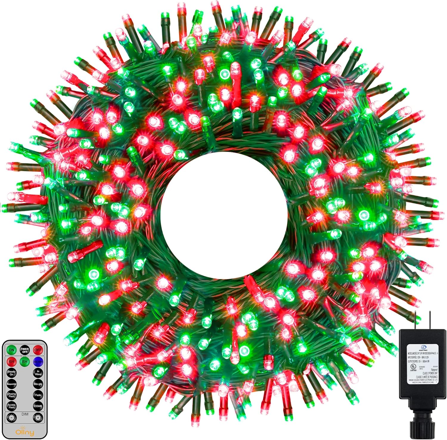 Amazon.com: Ollny Christmas Lights Outdoor - 500LED 164FT Long ...